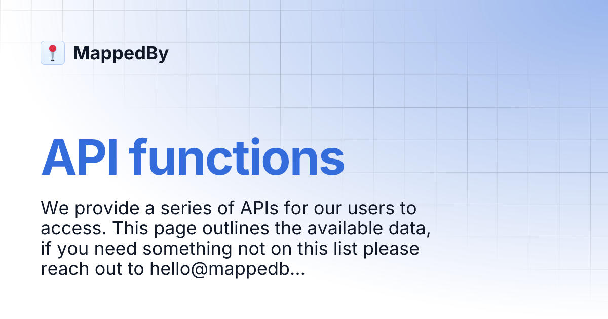 API functions | MappedBy